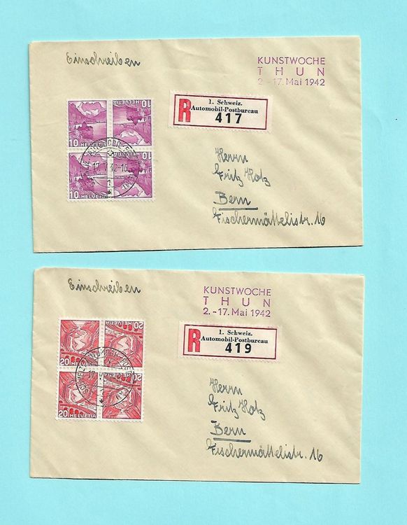 CH Kehrdrucke: Viererblocks auf Briefe | Kaufen auf Ricardo