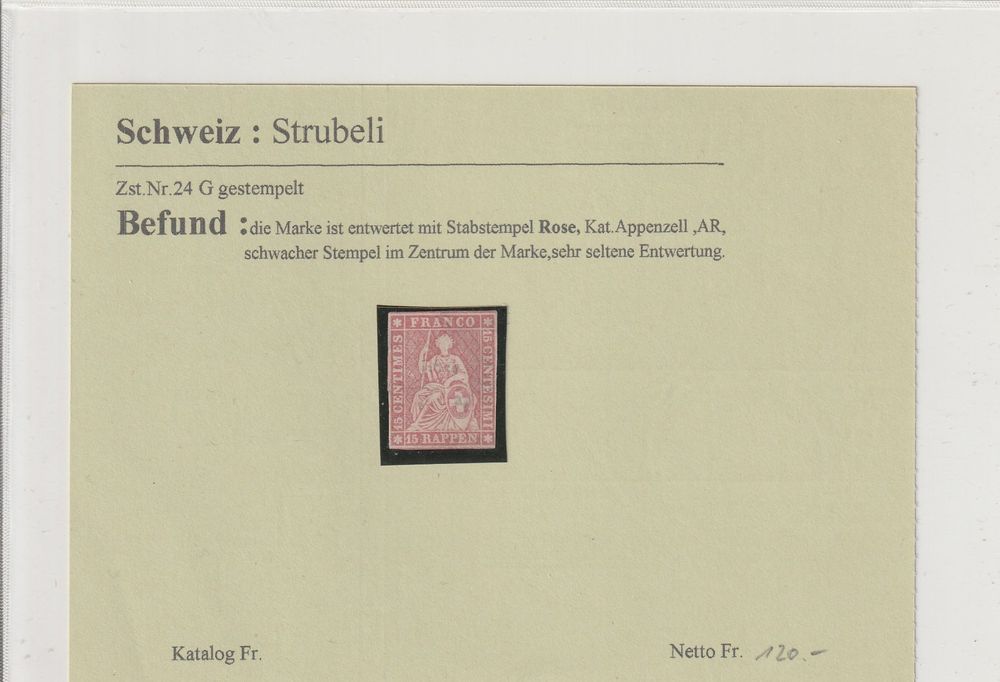Strubel Nr.24G Balkenstempel Rose,Kt.Appenzell (Gebraucht) in uttwil ...