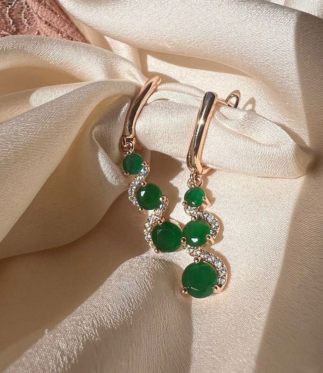 Boucles pendantes plaqué or rose - stamp "585" (Neuf avec emballage d ...