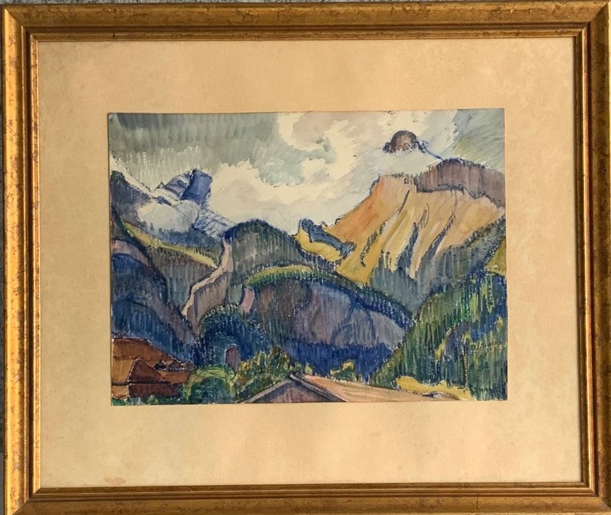 Traugott Senn (1877-1955) Berglandschaft Gouache | Kaufen auf Ricardo