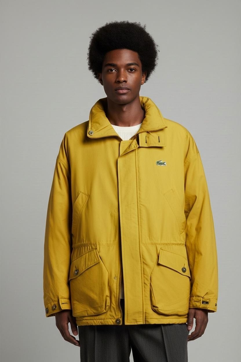 Vintage Lacoste Mustard Yellow Jacket - Quilted Green Lining (Gebraucht ...
