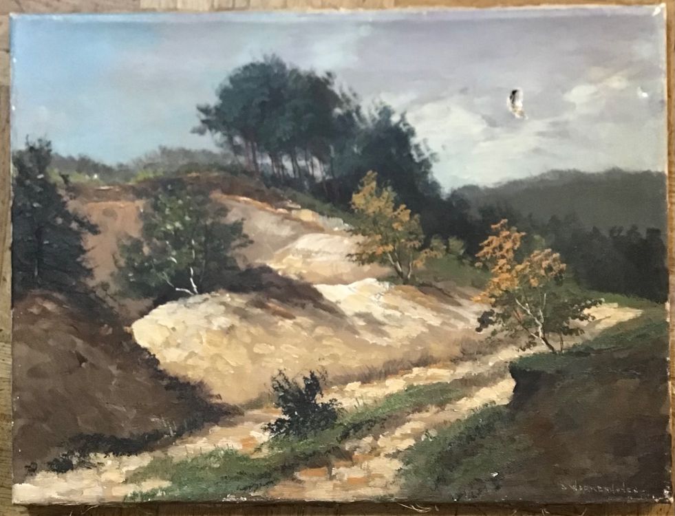 Antike Landschaft Gemälde Unleserlich Signiert | Kaufen auf Ricardo