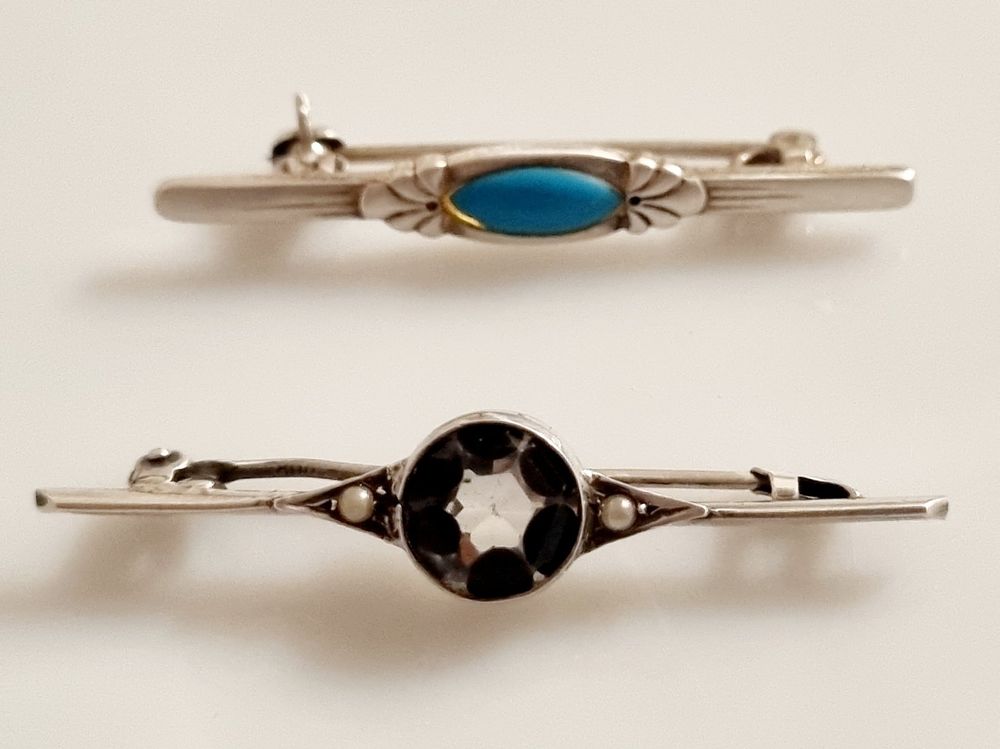 Schmuckstück 2 schöne Broschen aus 835 und 800 Silber (Gebraucht) in ...
