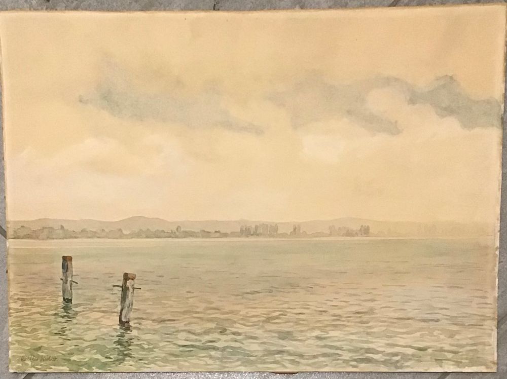 Walther MÜLLER (1890-1977) Seenlandschaft Aquarell (Gebraucht) in Root für CHF 5 – mit Lieferung ...