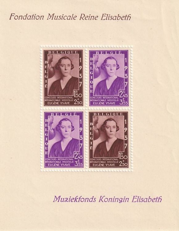 Belgien 1937, Block 9 Königin Elisabeth, postfrisch (Neu (gemäss ...