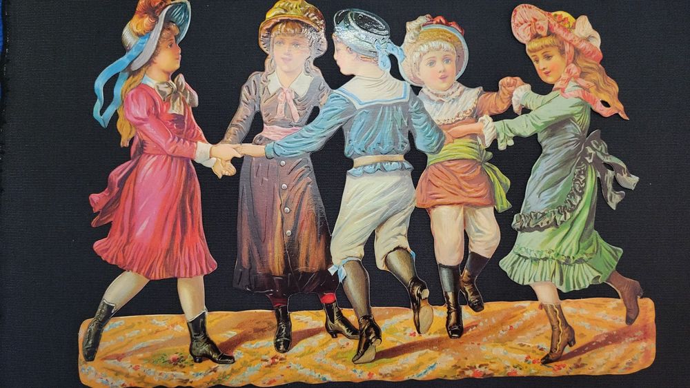 Victorian Picture "We're having a Party" grosse Gruss-Karte (Neu und ...