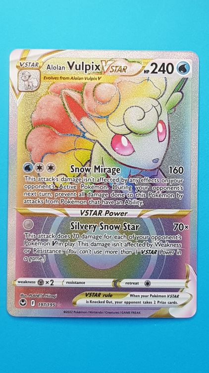 Alolan Vulpix VSTAR – Rainbow Rare – Silver Tempest - EN (Gebraucht) in ...
