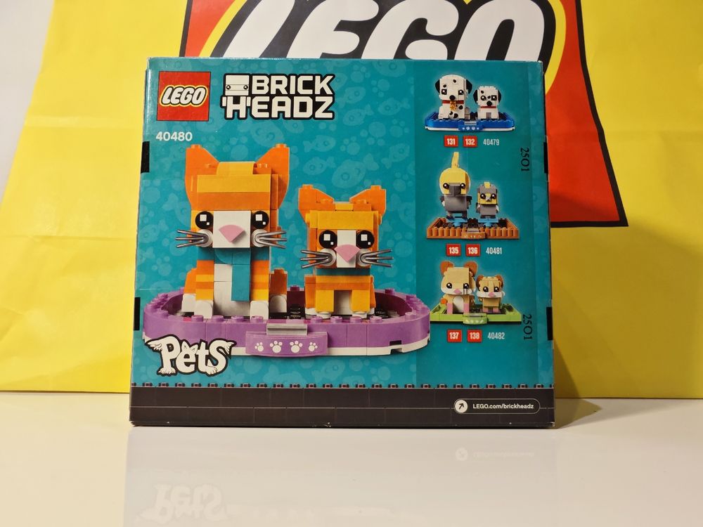 LEGO BrickHeadz 40480 Pets Ginger Tabby & Kitten - New (Neu (gemäss ...
