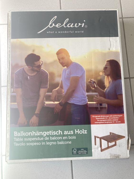 Table suspendue en bois Belavi, idéale balcon d'été! (Neu und ...