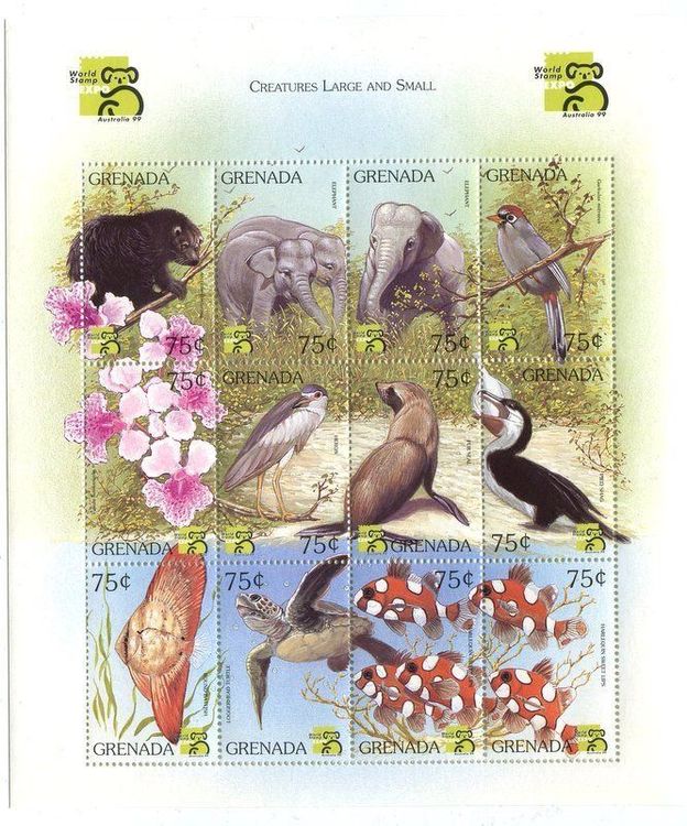 Block "Elefanten, Vögel, Fische" Grenada | Kaufen auf Ricardo