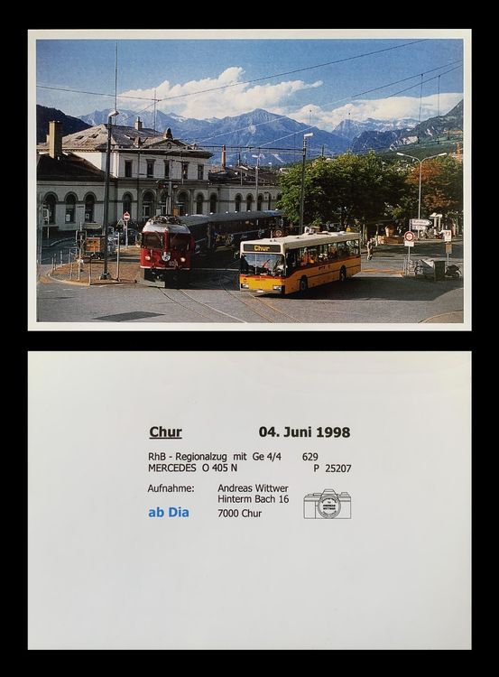 Chur Bahnhof Bahn RhB Arosa Postauto MB O405 Foto Ausdruck (Neu (gemäss Beschreibung)) in Bern ...