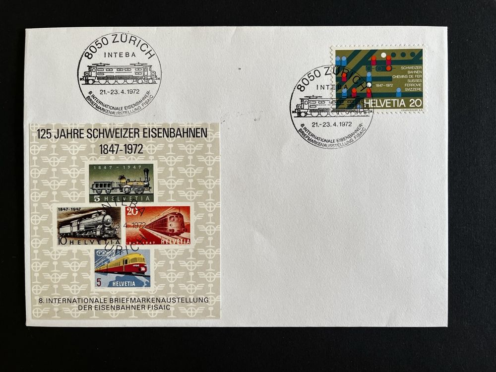1972 125 Jahre Schweizer Eisenbahnen INTEBA Zürich (Gebraucht) in Rorschach für CHF 2 – mit ...