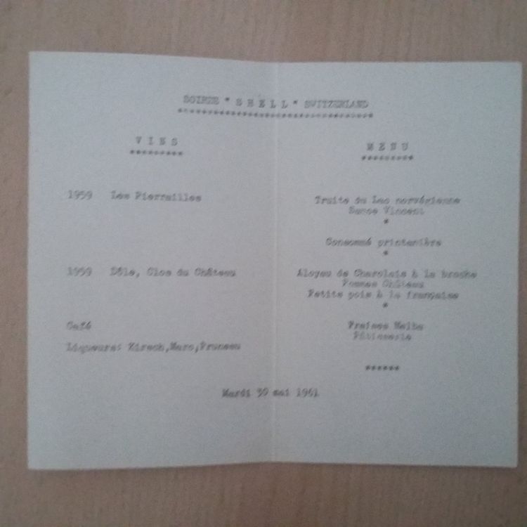 Menus du Beau Rivage Palace Lausanne 1961 1965 | Kaufen auf Ricardo