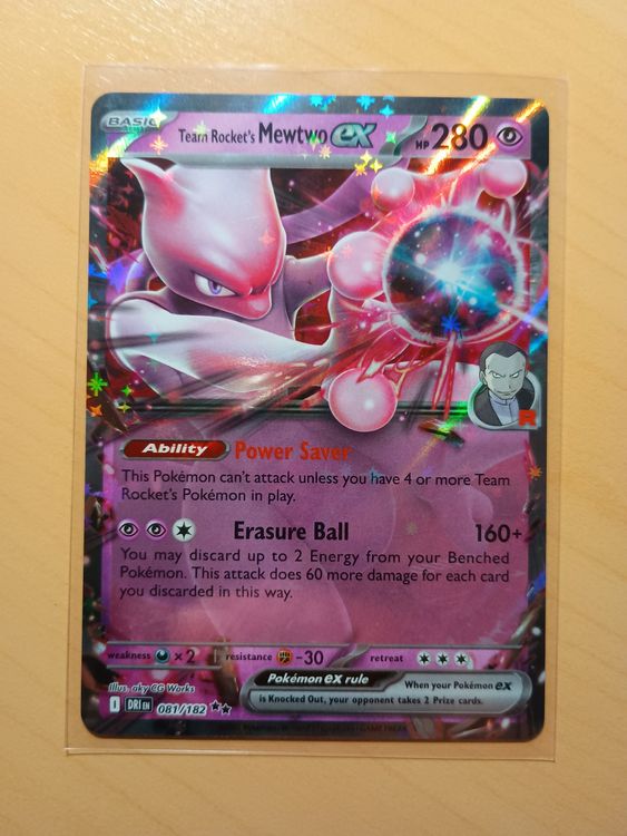 Pokemon TCG Destined Rivals Team Rocket Mewtwo ex 081 🇬🇧 (Neu (gemäss ...