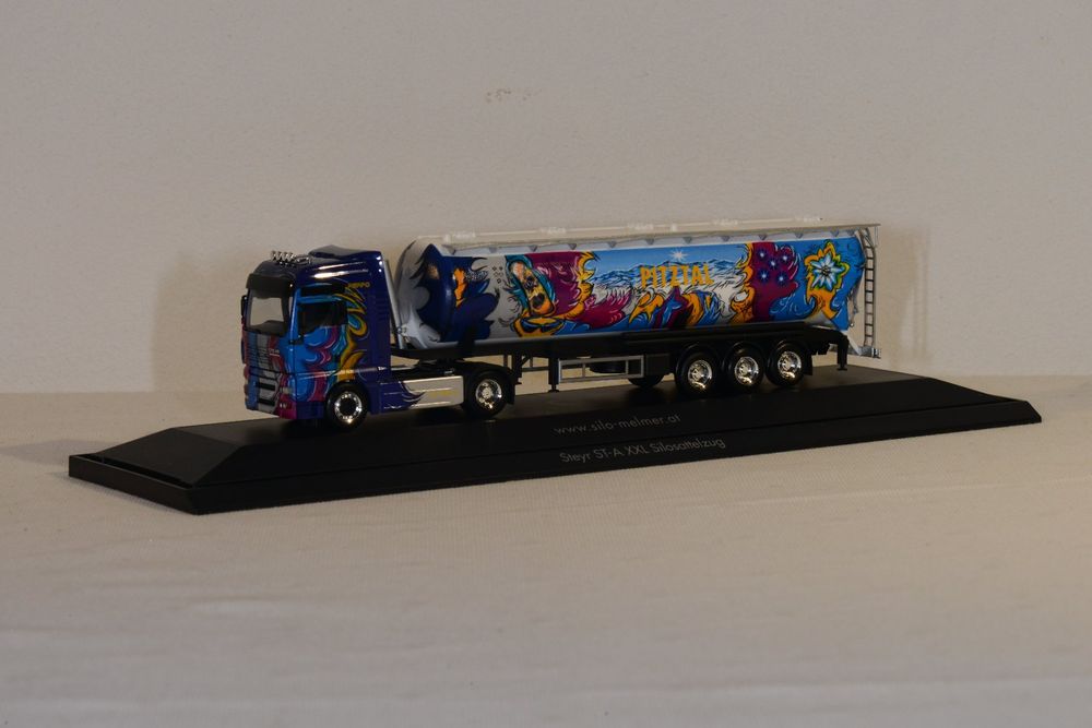 Herpa 120678 Steyr STA XXL Silosattelzug Graffity/Melmer (Gebraucht) in ...