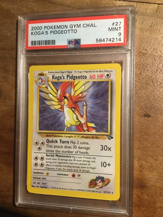 Koga´s Pidgeotto, Gym Challenge (2000), PSA 9 Mint (Gebraucht) in Peseux für CHF 67 – mit ...