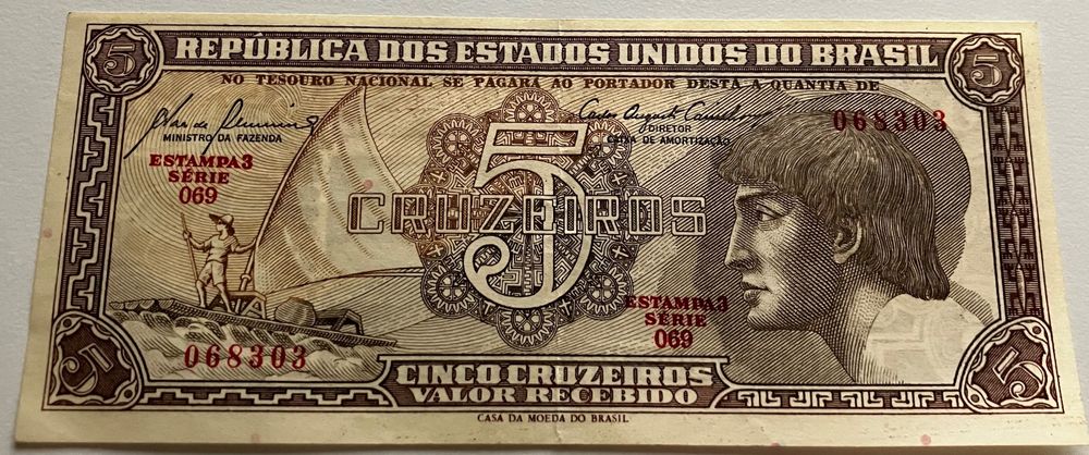 Brasilien 5 Cruzeiros (Gebraucht) in Algetshausen für CHF 2.5 – mit Lieferung auf Ricardo kaufen