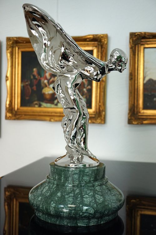 GROSSE SILBER BRONZE EMILY OF ECTASY ROLLS ROYCE SKULPTUR (Gebraucht ...