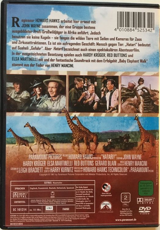 HATARI - John Wayne - Hardy Krüger - Howard Hawks 1962 (Gebraucht) in ...