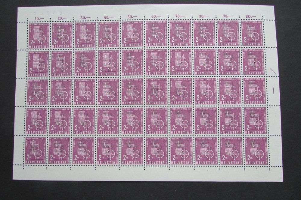 UIT, 1 Bogen Frankatur nur Genfer Aemter | Kaufen auf Ricardo