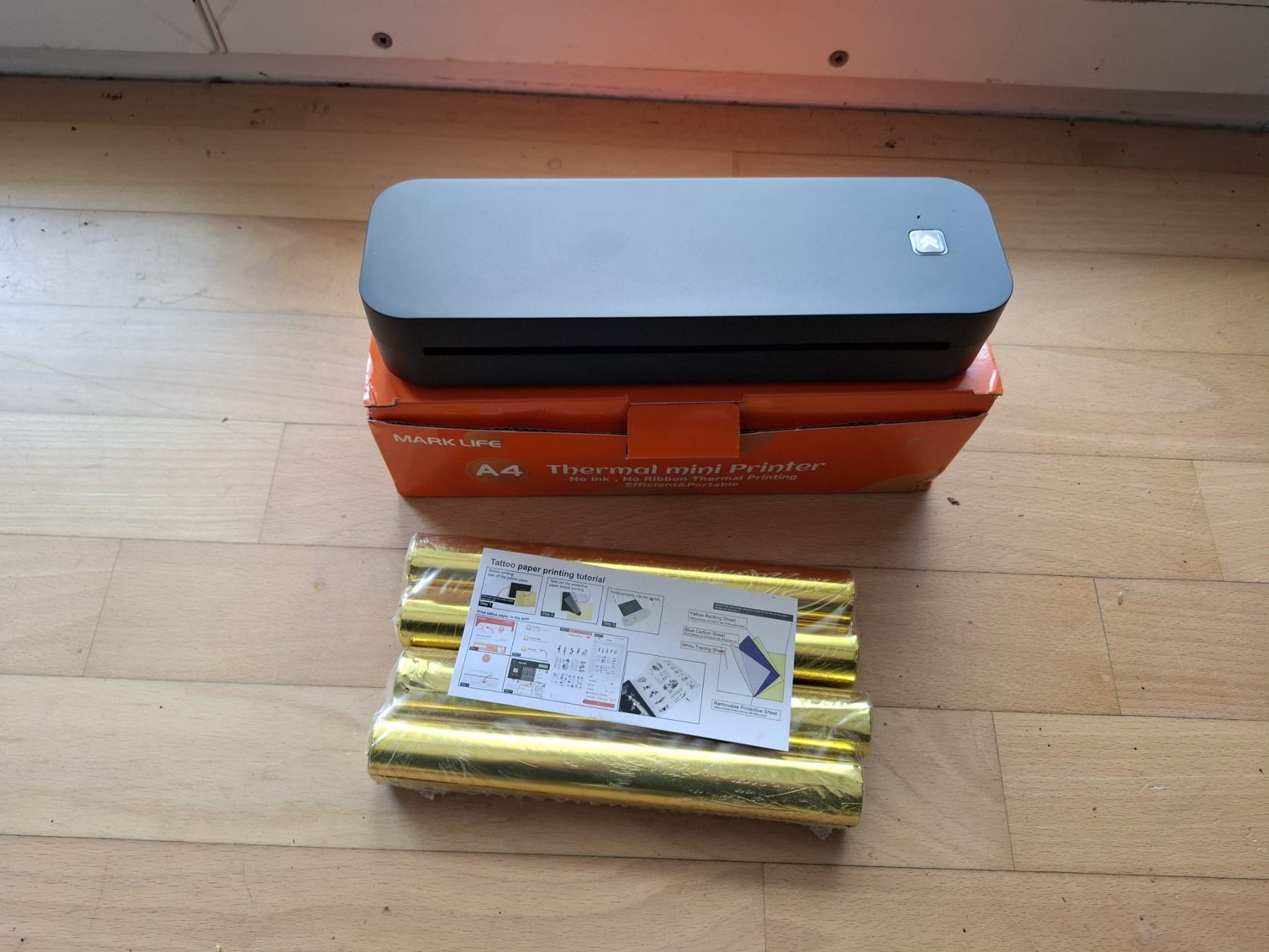 Marklife D210 Mini Thermodrucker mit 2 Rollen Tattoo Papier (Neu und originalverpackt) in ...