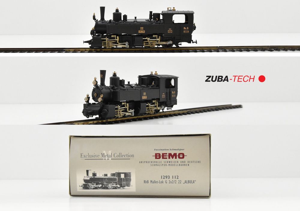 Bemo 1293 112 Mallet-Dampflok G 2x 2/2 Albula RhB GS H0m OVP (Gebraucht ...