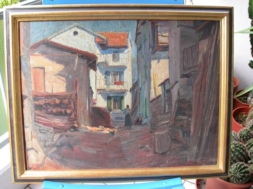 Solduno (Locarno) 1920 Ölgemälde in vergoldetem Rahmen | Kaufen auf Ricardo