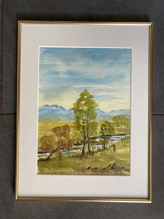 GEMÄLDE AQUARELL LANDSCHAFT SIGNIERT S. ZANIN 2000 | Kaufen auf Ricardo