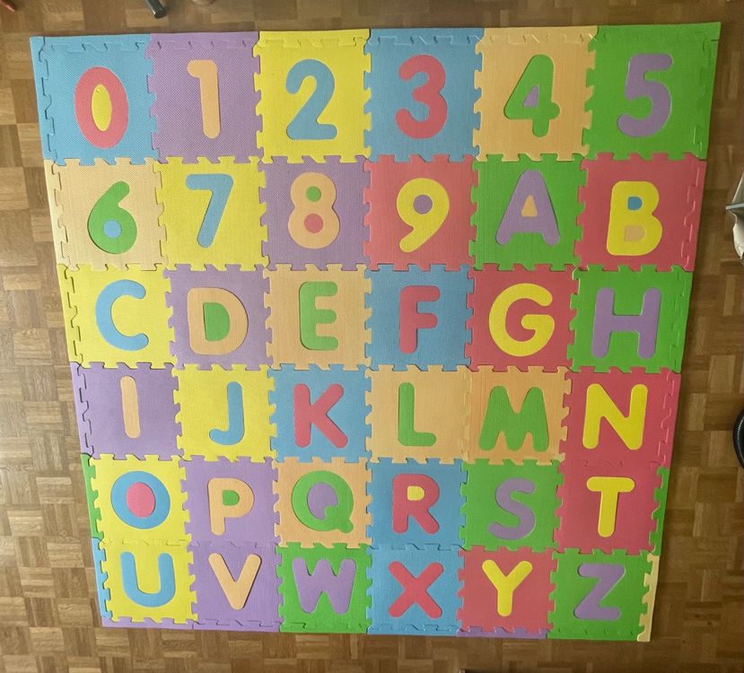 Puzzle Matte Zahlen Buchstaben ABC Schaumstoff Kinder (Gebraucht) in ...