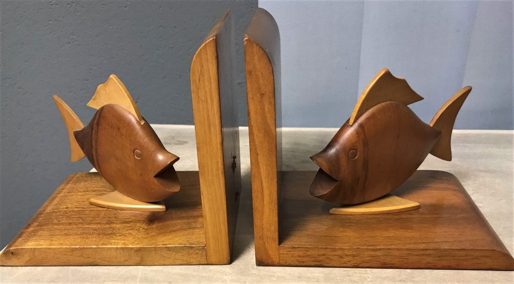 Alte Buchstützten Oberländer Handarbeit FISCH - Buchstütze | Kaufen auf ...