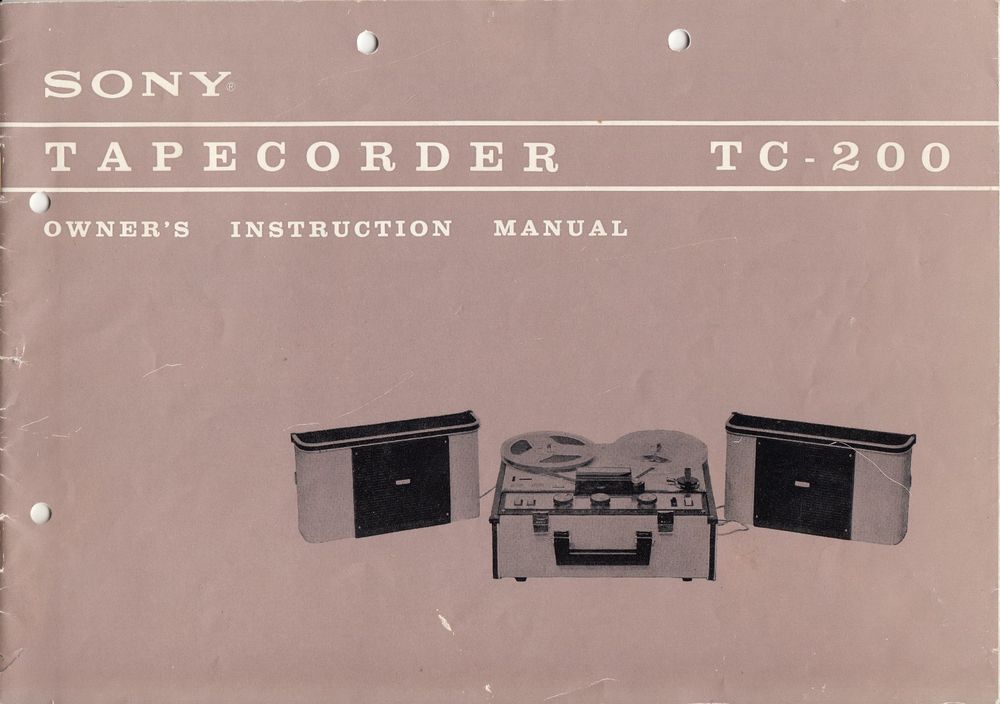 Sony Taperecorder TC-200 Original Anleitung in E 19 Seiten (Gebraucht ...