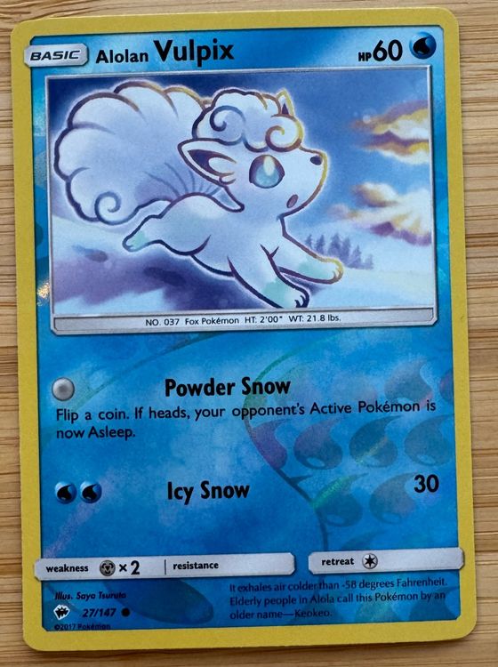 Alolan Vulpix #27 Pokemon Burning Shadows (reverse holo) (Neu (gemäss ...
