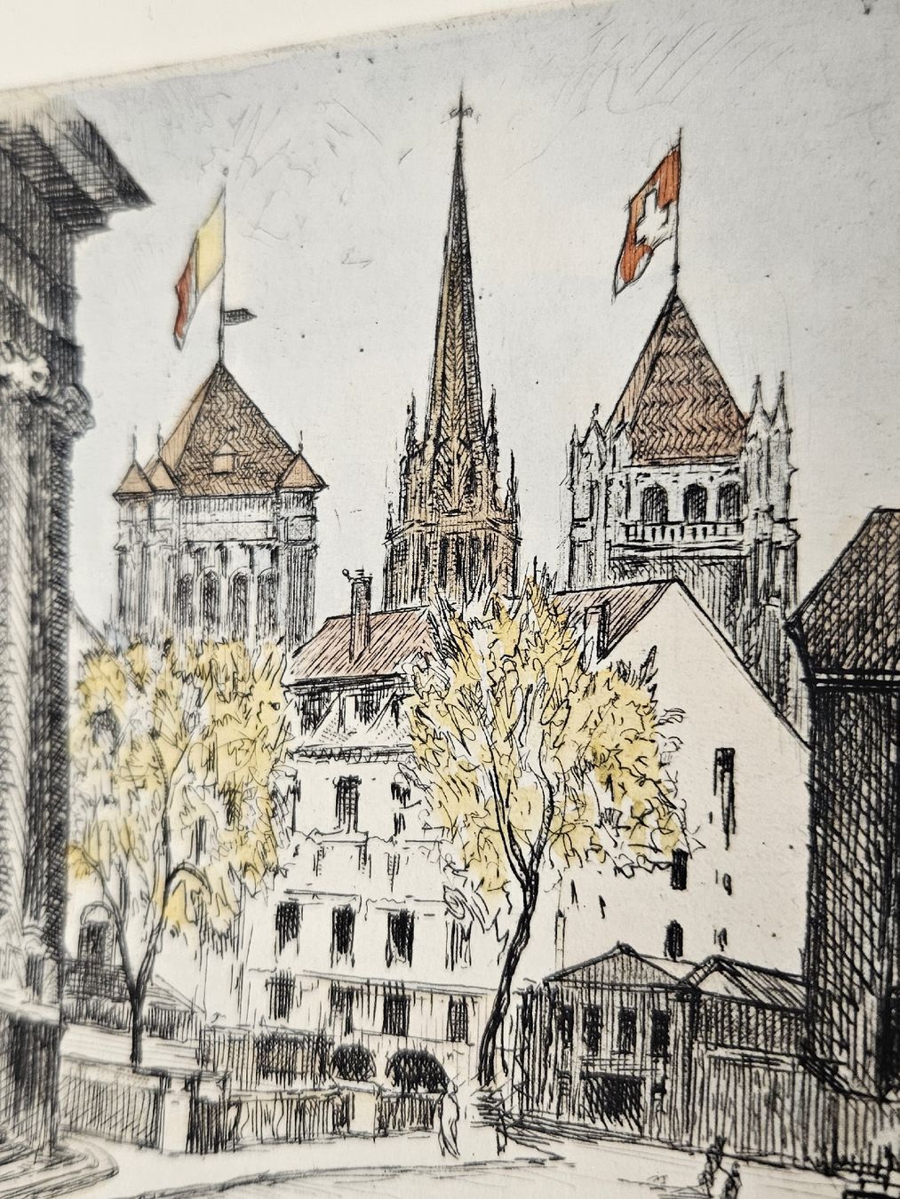 Skizze Lausanne signiert R. Disteli 11.5x15cm (Gebraucht) in Wiezikon b ...