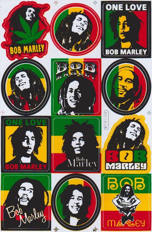Aufkleber Sticker Bob Marley Reggae Rasta One Love -E10 | Kaufen auf ...