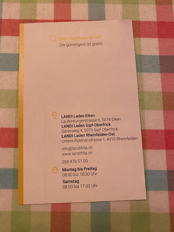 2:1 Gutschein für Konfitüre Landi (Neu (gemäss Beschreibung)) in Liestal für CHF 1 – mit ...