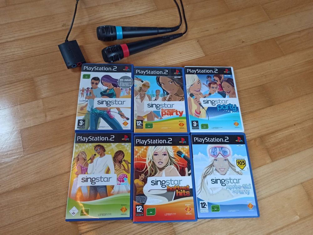 Singstar Set - 2 Mikrofone & 6 x Singstar Spiele PS2 (Gebraucht) in ...