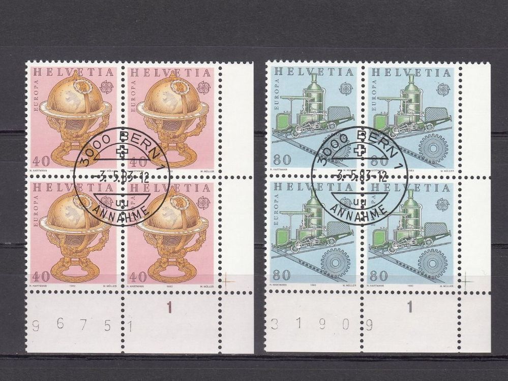 SBK 698 - 699 4er Block mit ET Bern (Gebraucht) in Bürglen TG für CHF 1 ...