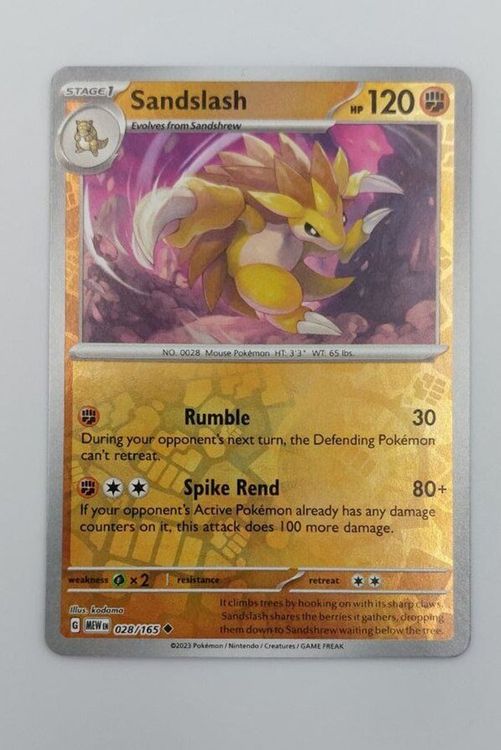 Sandslash Reverse Holo (028/165 Set MEW 151) NM / ENG (Gebraucht) in ...