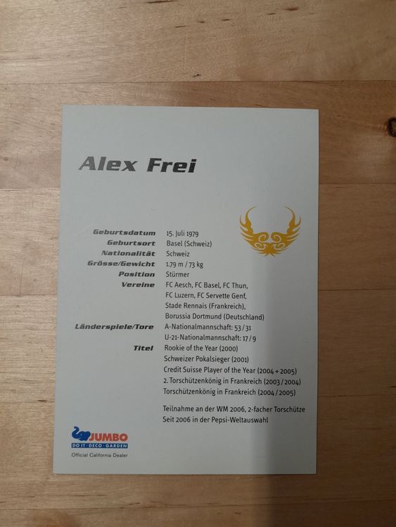 Alex Frei autogrammkarte fc basel | Kaufen auf Ricardo