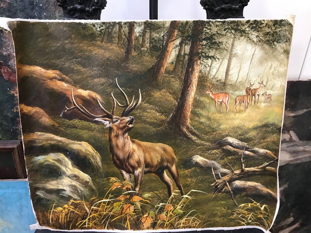 Wunderschöne Gemälde Hirsch Im Wald Ebenbild