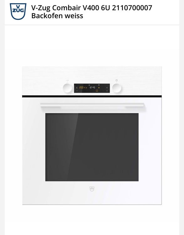 V-Zug Combair V400 6U 2110700007 Backofen + Gratis Lieferung (Neu und ...