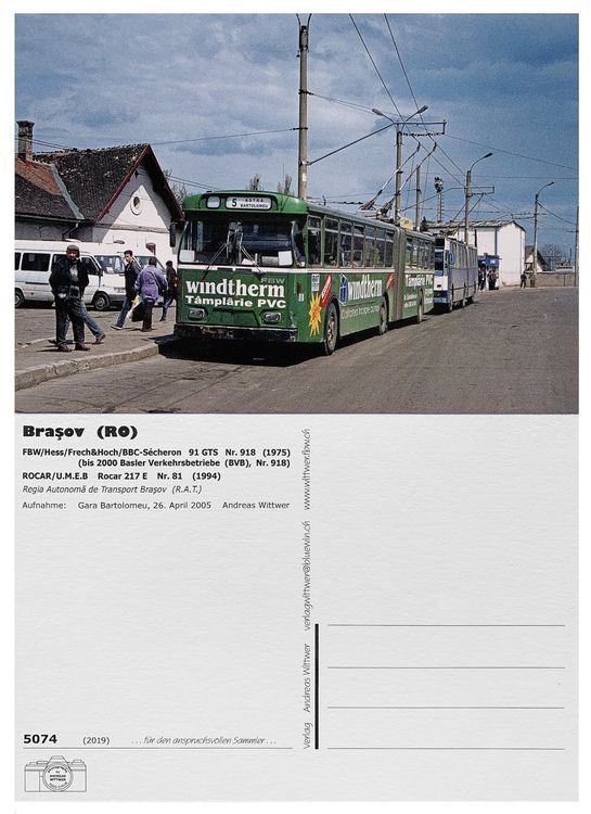 Basel BVB Braşov R.A.T. România Trolleybus FBW FHS 91GTS | Kaufen auf ...