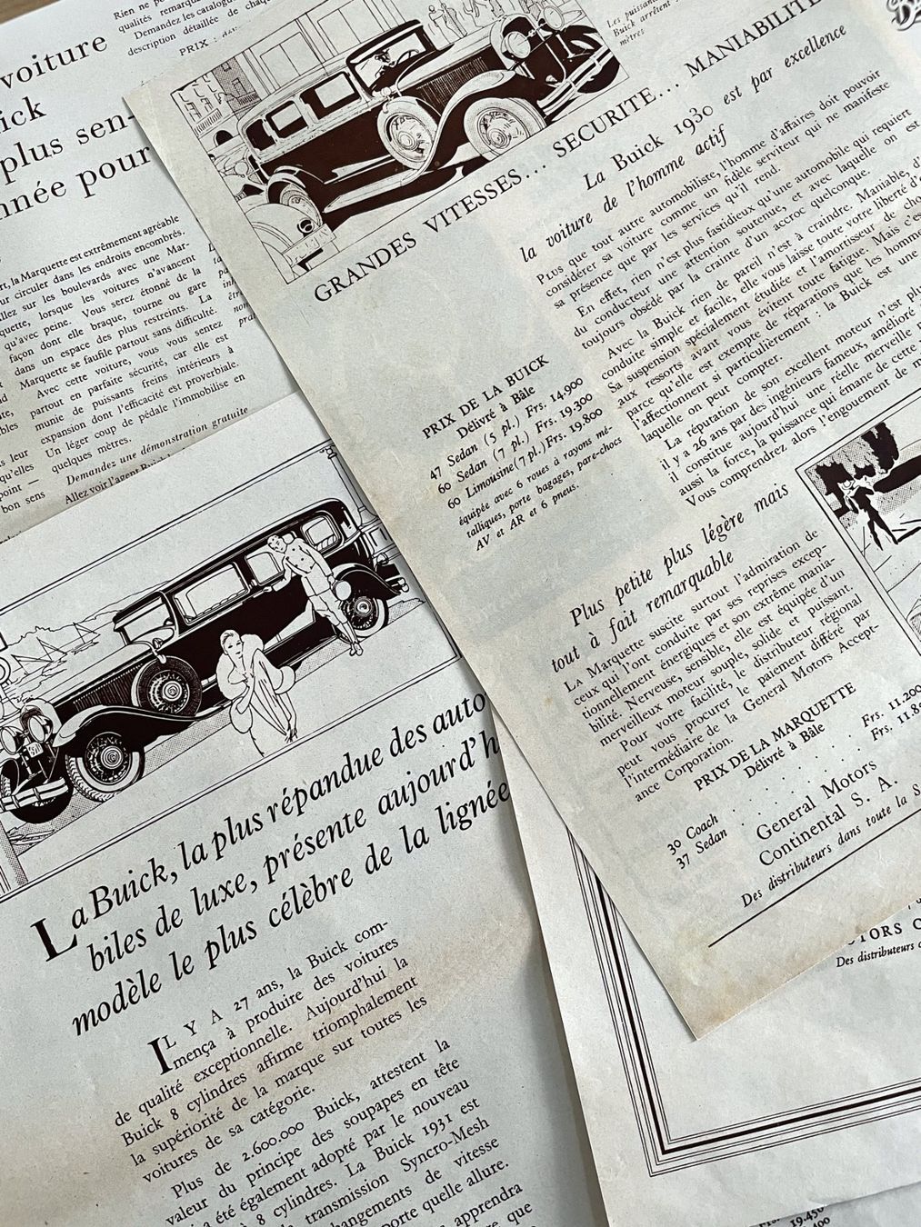 Buick Cars - 4 Alte Werbungen / Anciennes publicités 1929/33 (Gebraucht ...