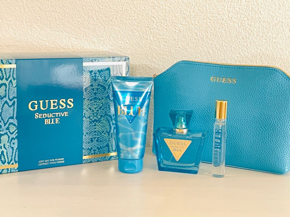 Guess Seductive Blue Geschenkset 4tlg mit Necessaire NEU (Neu und ...