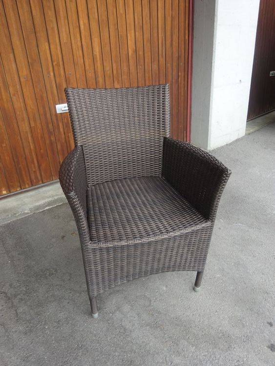 4 Gartenstühle Rattanoptik und Kissen. (Gebraucht) in Amriswil für CHF 50 – nur Abholung auf ...