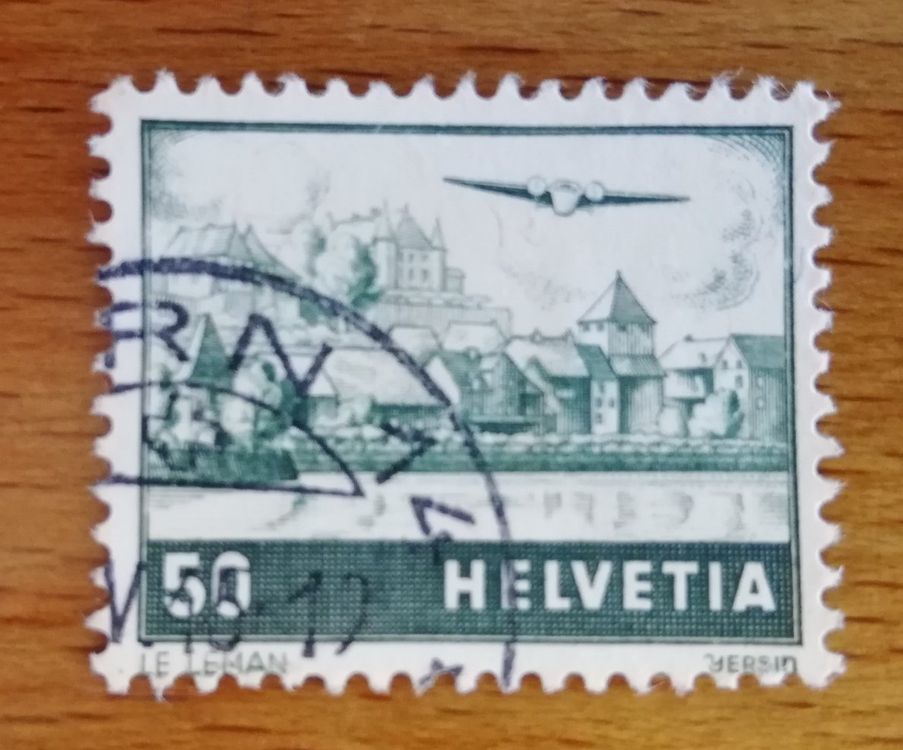 1941 Landschaften und Flugzeuge, Pro Aero, gest., F29 (Gebraucht) in Zürich für CHF 0.5 – mit ...