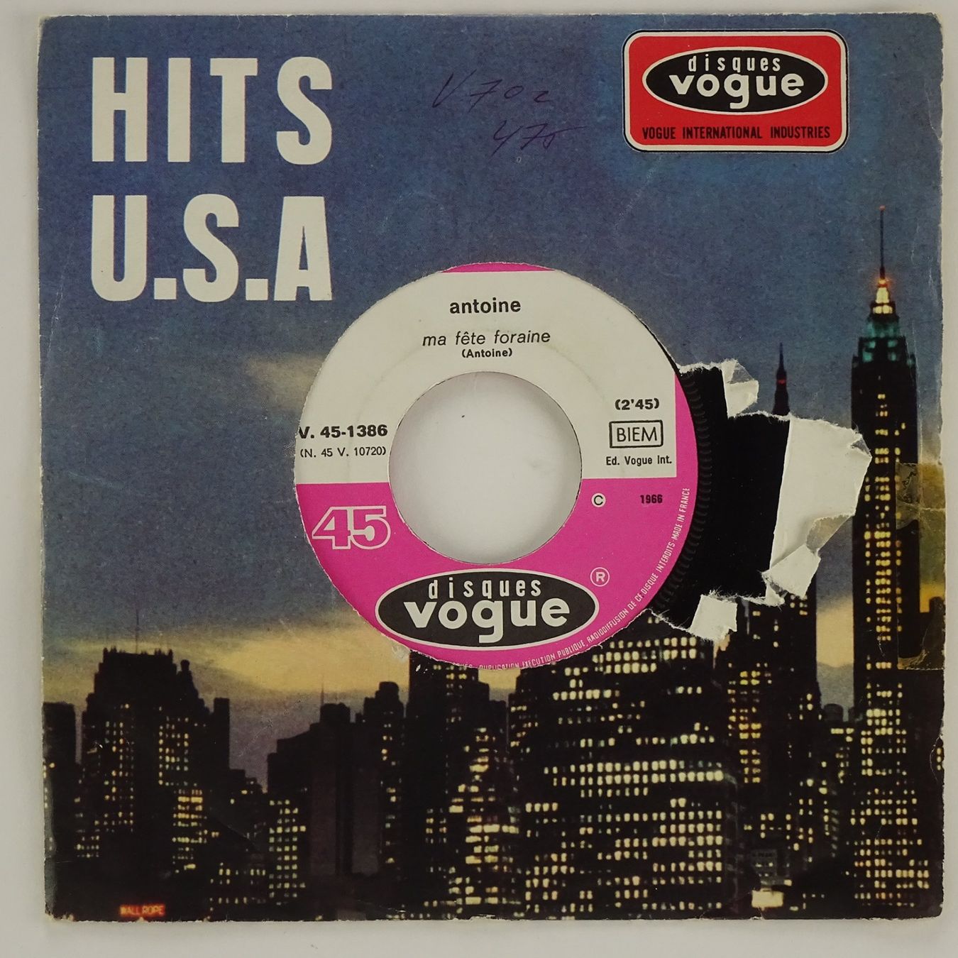 Anoine - Ma Fete Foraine b/w Je Reprends La Route Demain (Gebraucht) in ...