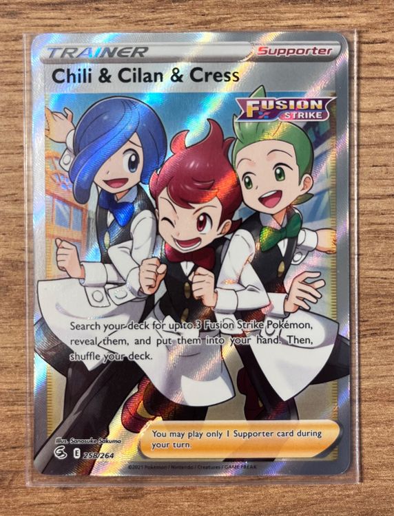 Chili & Cilan & Cress FULL ART 258/264 Pokemon Fusion Strike (Neu ...