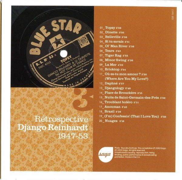 Django Reinhardt RÉTROSPECTIVE 1934-53 Roger Guérin Jazz 3CD (Gebraucht ...