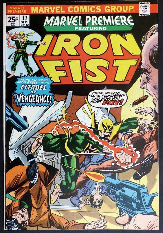 MARVEL PREMIERE #17 🔑 KEY IRON FIST VS TRIPLE-IRON 1ST 1974 (Gebraucht ...